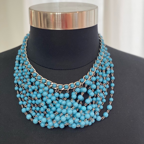 Stella & Dot | Jewelry | Stella Dot Cerulean Blue Silver Cascading Bead ...